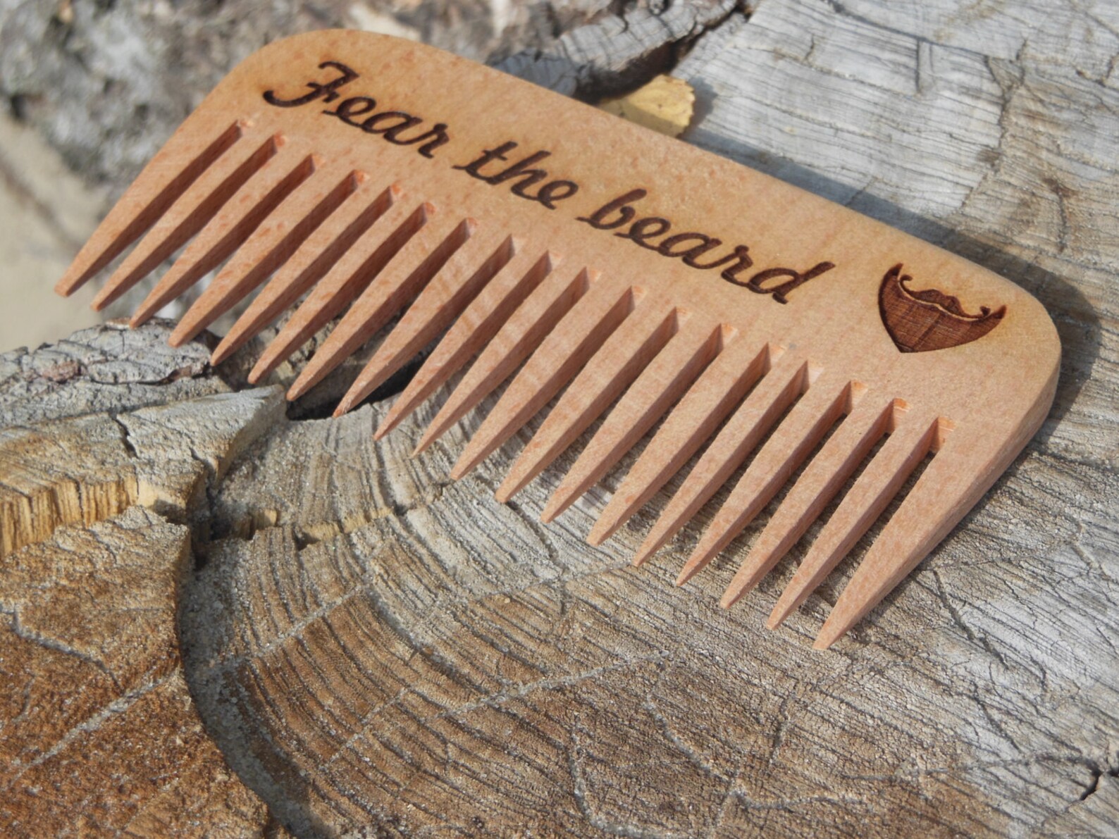 Engraved gift Wooden comb personalized beard comb Custom gift | Etsy