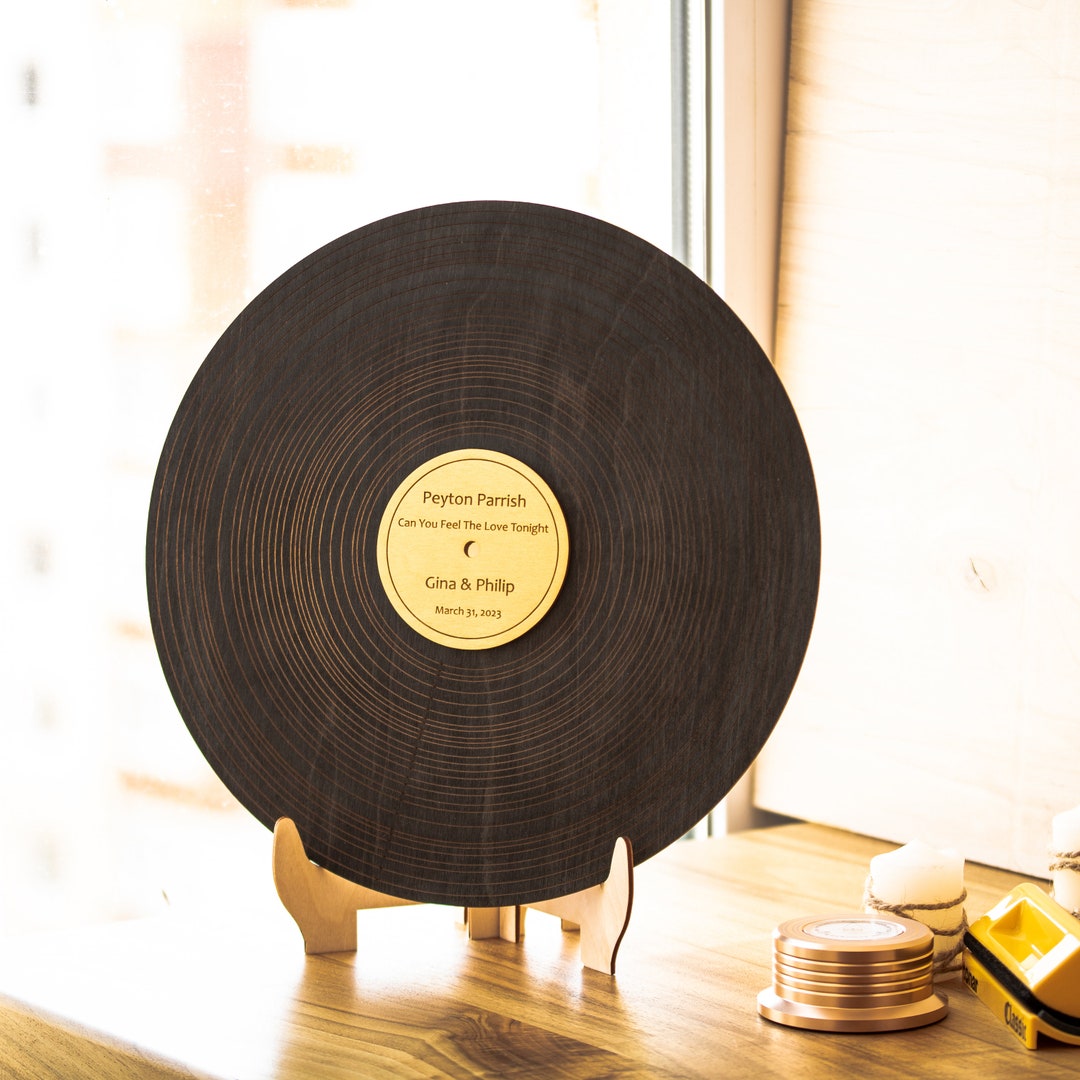 Vinyl Record Guest Book Wedding Personalized Wood Guest Book ...