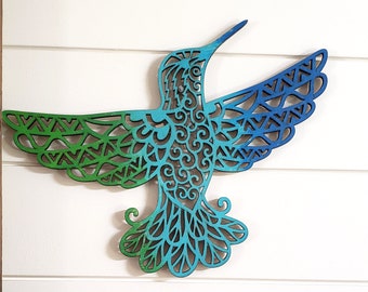 Laser Cut Hummingbird Floral Art Cdr Svg Dxf Ai for Laser Cutting and ...