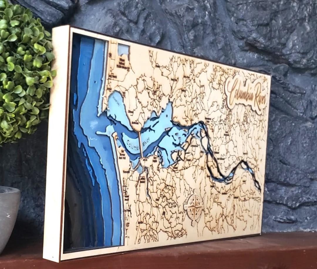 Columbia River Gorge, Pacific Northwest, 3D Layered Map, Laser Cut Map ...