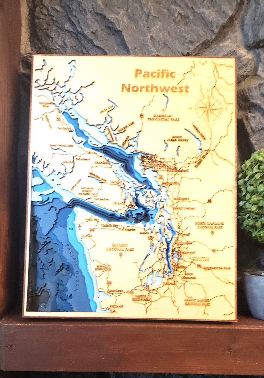 VRBO, AIRBNB, Layered Depth Map, Laser Cut Map, Coastal Art, Beach ...