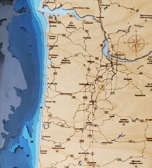 Oregon Coast Map, VRBO, AIRBNB, Vacation, Laser Cut Map, Wedding Gift ...