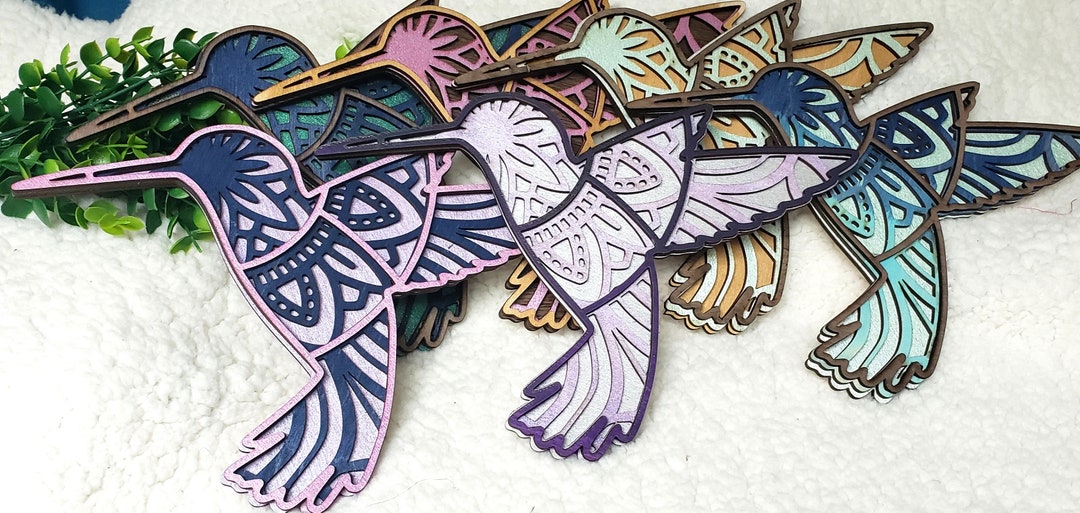 This Laser Cut Hummingbird Measures Approximately 9.5x7.5 Inches and ...