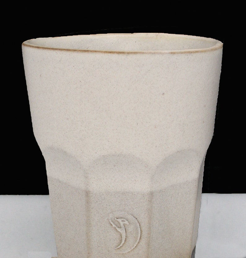 Robust Brown Ceramic Beaker With White Layered Glazing, Lemonade or Tea ...