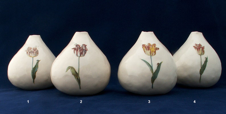 Tulip Bulb Shaped Vase, Red Tulip Vase, Unique Handmade Ceramic Vase ...