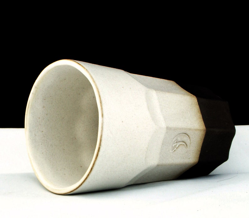 Robust Brown Ceramic Beaker With White Layered Glazing, Lemonade or Tea ...