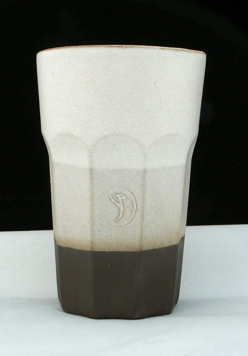 Robust Brown Ceramic Beaker With White Layered Glazing, Lemonade or Tea ...