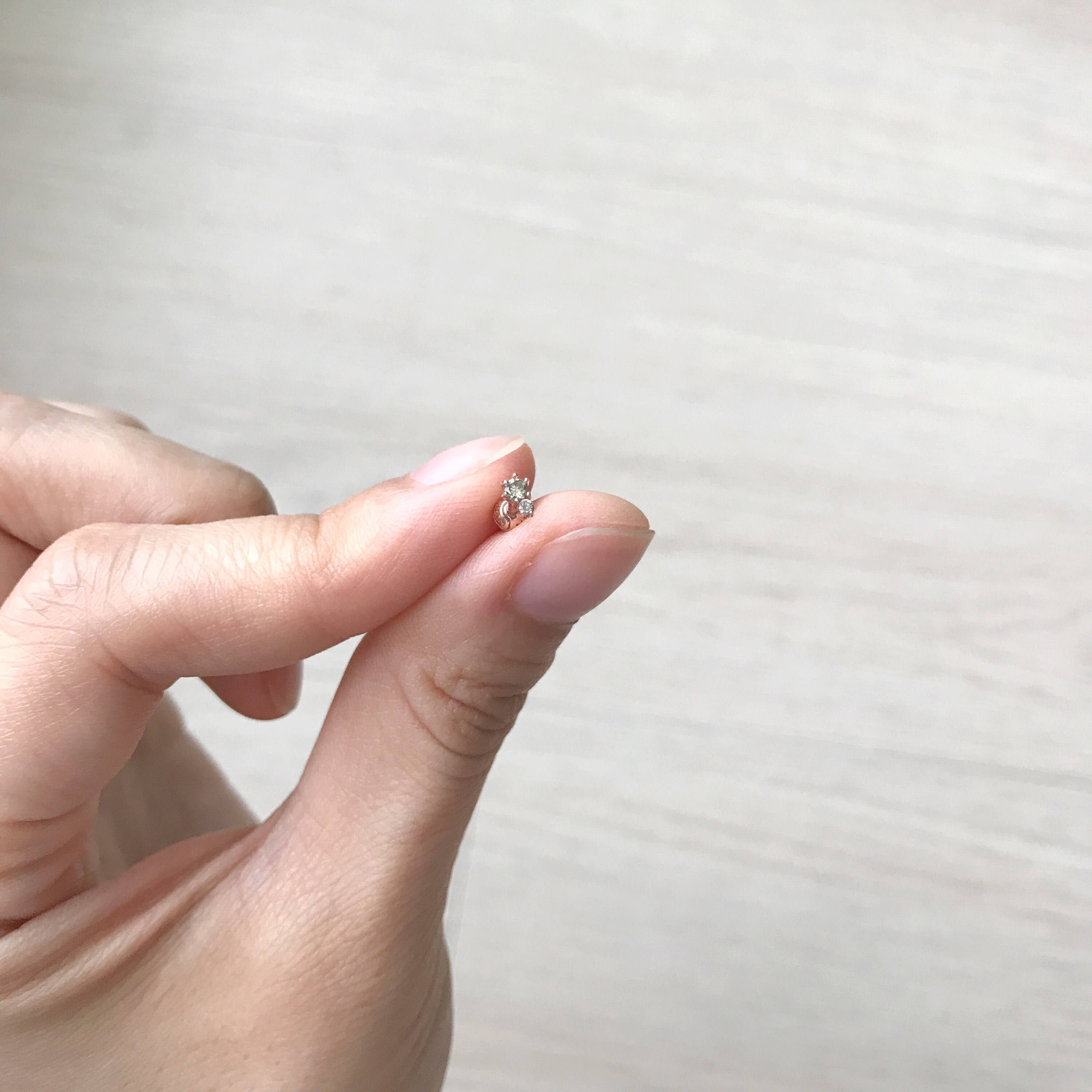 6 Prong Double Mini Diamond Stud Piercing Saddleback Earring | Etsy