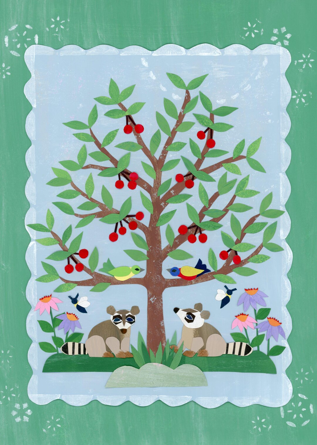 Chickasaw Plum & Friends, Nature Wall Art Print, Flora and Fauna Art ...