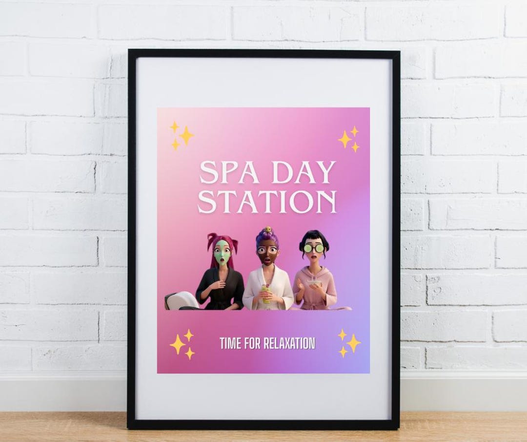KPOP Demon Hunters Birthday Party Sign | Spa Station | PRINTABLE - Etsy