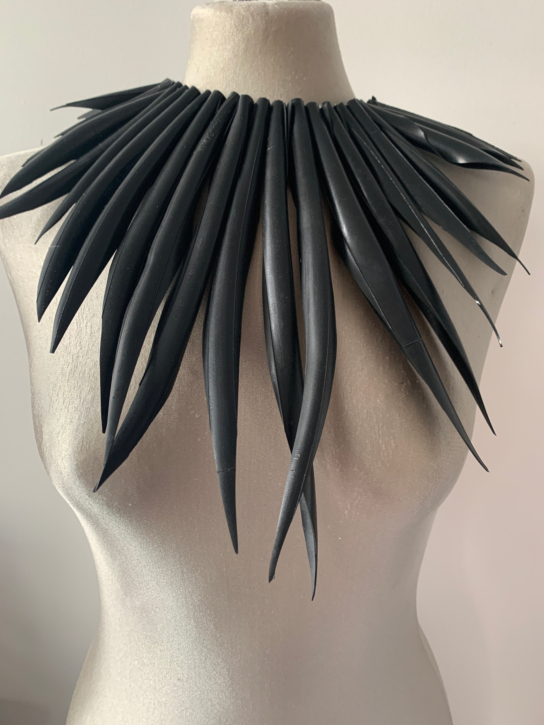 Ola Bold and Black Neckpiece Upcycled Necklace to Stand Out - Etsy