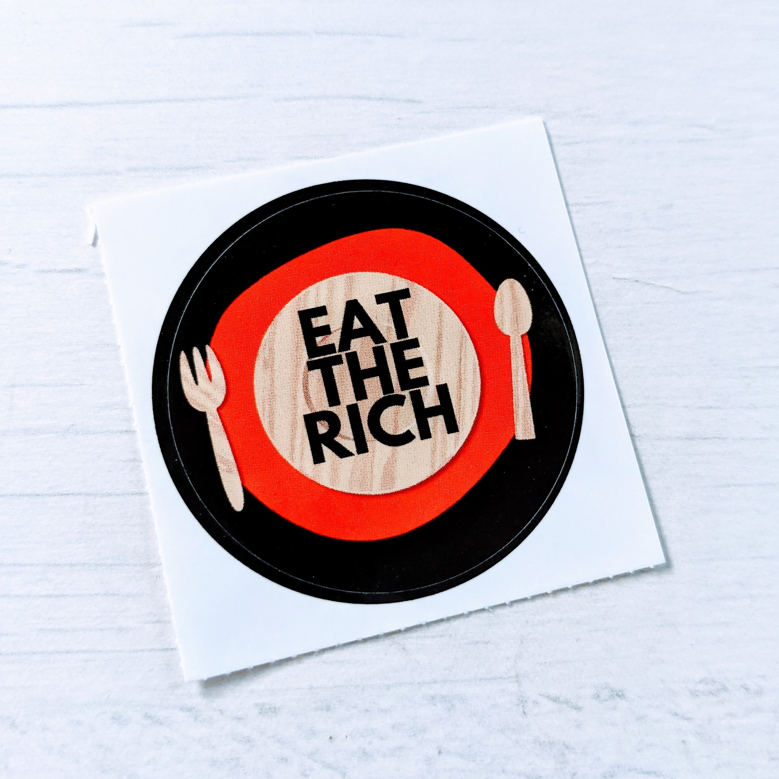 Eat the Rich Small Sticker - Etsy New Zealand