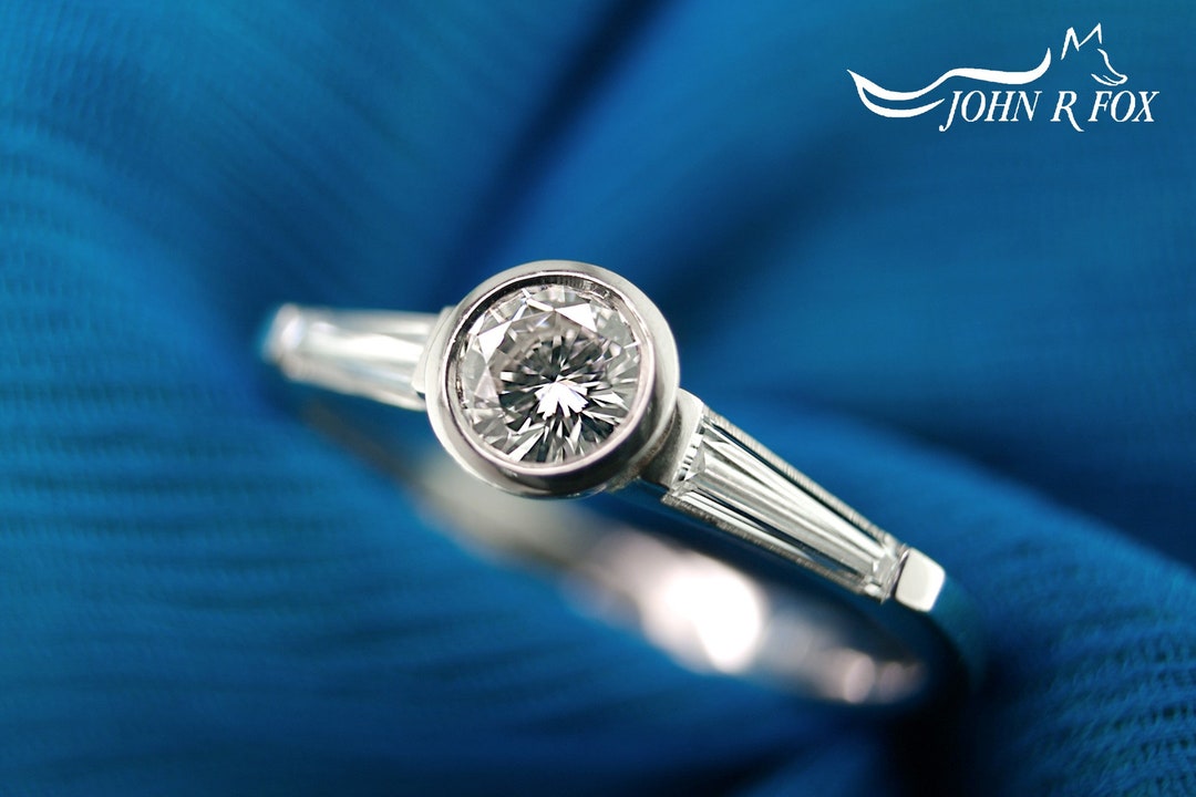 Round and Tapering Baguette Diamond Ring. - Etsy