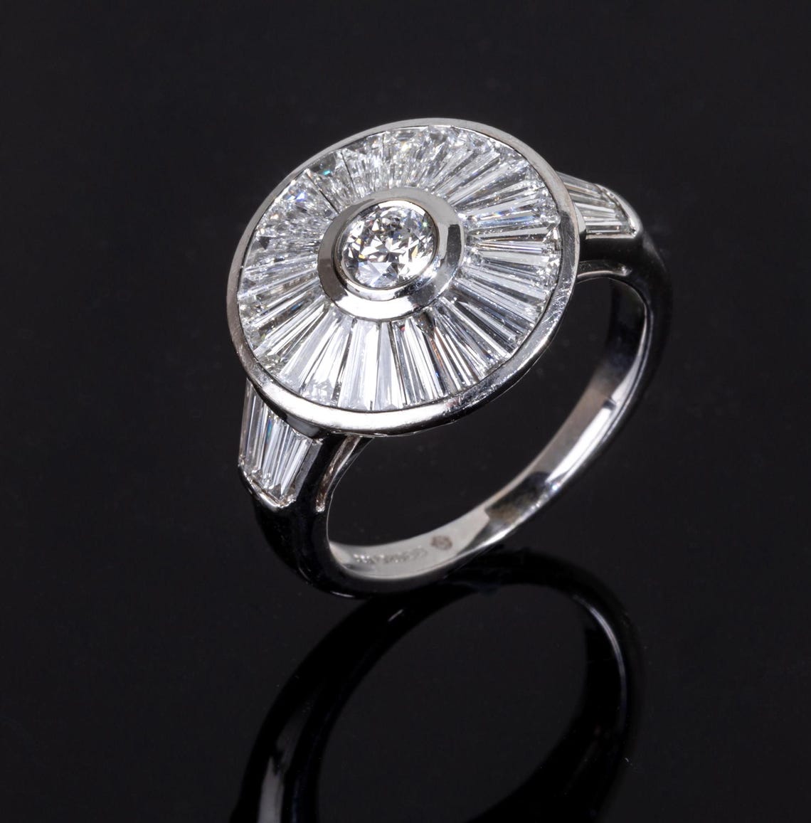 Ballerina Collection Platinum Ring, 1.56ct VVS1 G Diamonds, by John R ...
