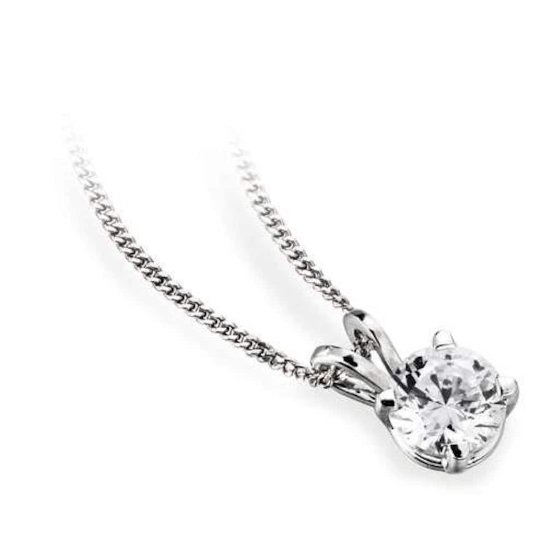 Four Claw Set Diamond Pendant. 0.15 Carat to 1 Carat. - Etsy UK