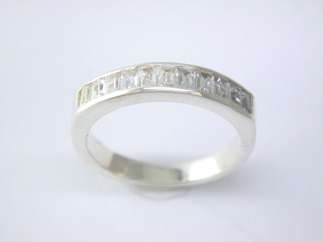 HALF PRICE. Half Eternity With Baguette C.Z. in Sterling - Etsy
