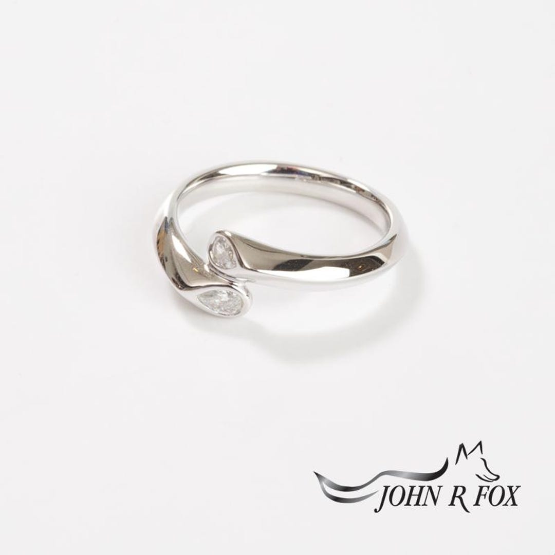 Tulip Collection Two Pear Shaped Diamond Ring. - Etsy