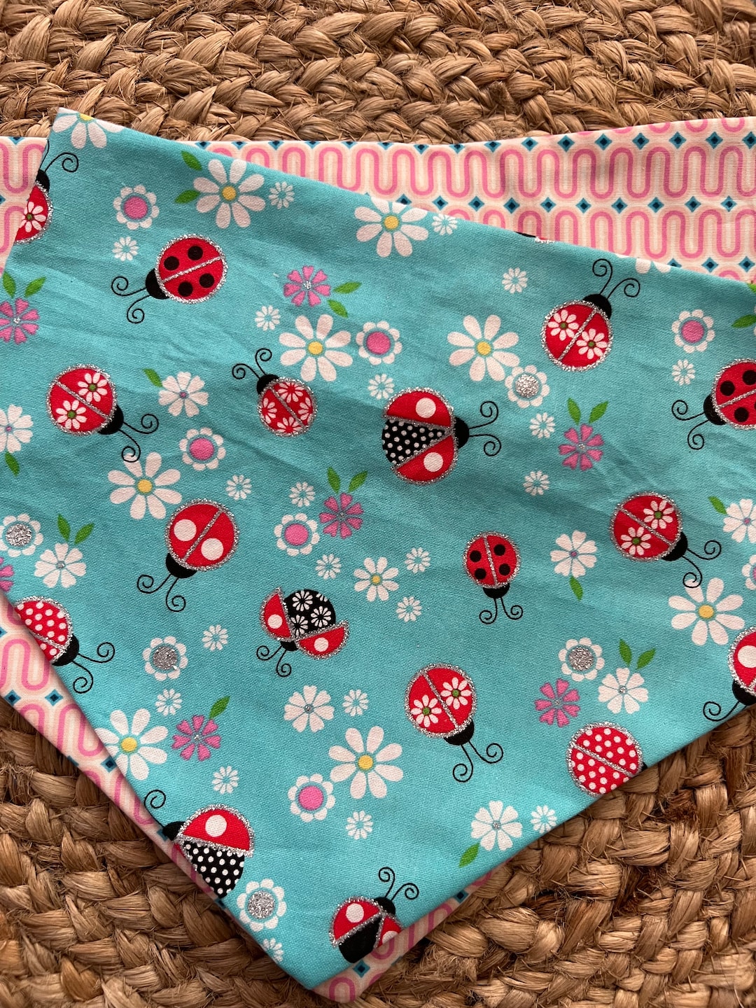 Lady Bug Reversible Snap-on Bandana, Pet Bandana, Dog Bandana, Cute Pet ...
