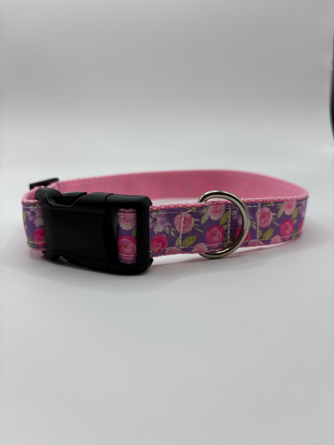 1 Inch Pink and Purple Roses Dog Collar: Cute Dog Collars, Collars ...