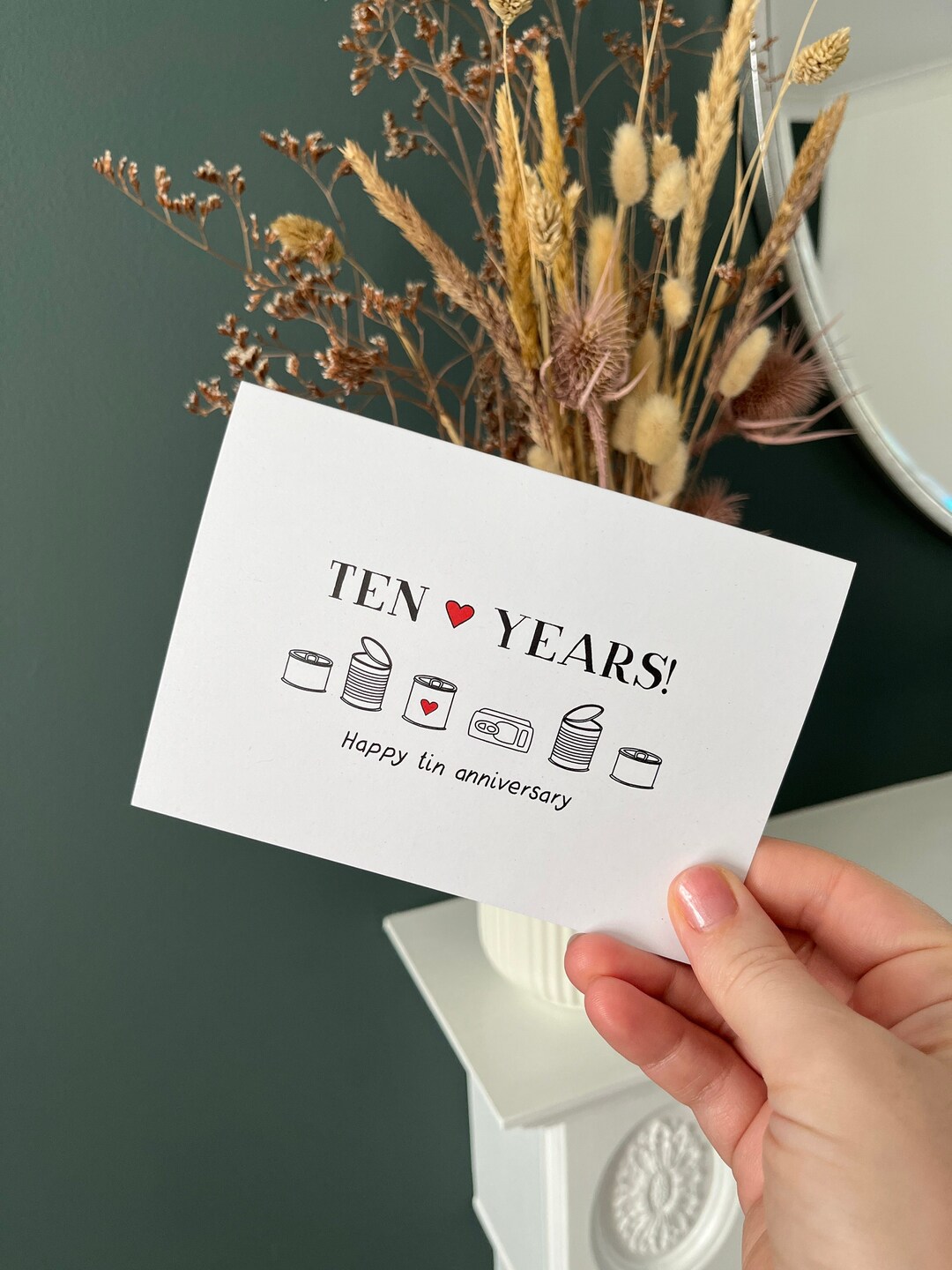 Tin 10th Anniversary Card | Tenth Anniversary Card - Etsy UK