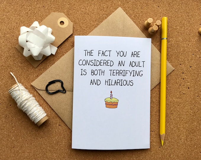 Funny Birthday Card Becoming an Adult Adulting - Etsy