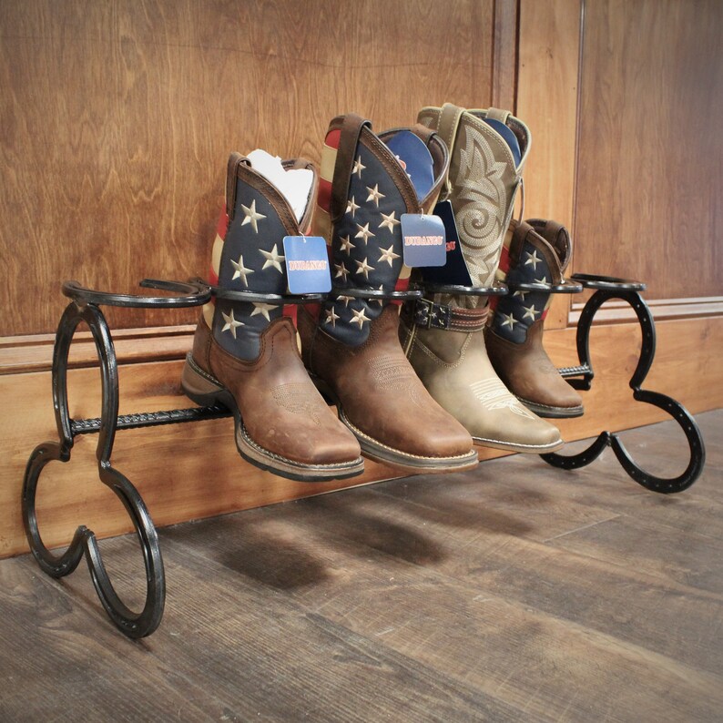 Painted Welded Metal Horse Shoe Boot Rack Black - Etsy