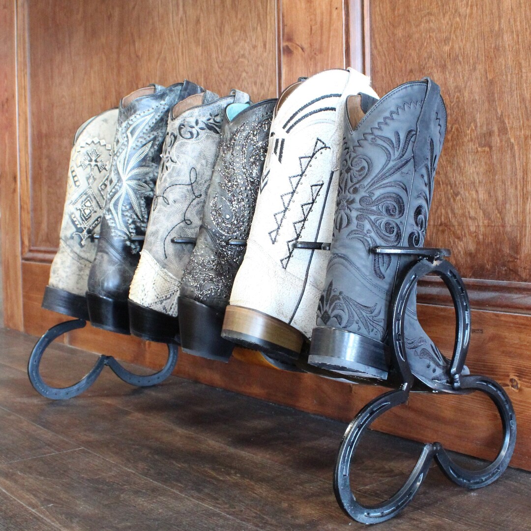 Painted Welded Metal Horse Shoe Boot Rack Black - Etsy