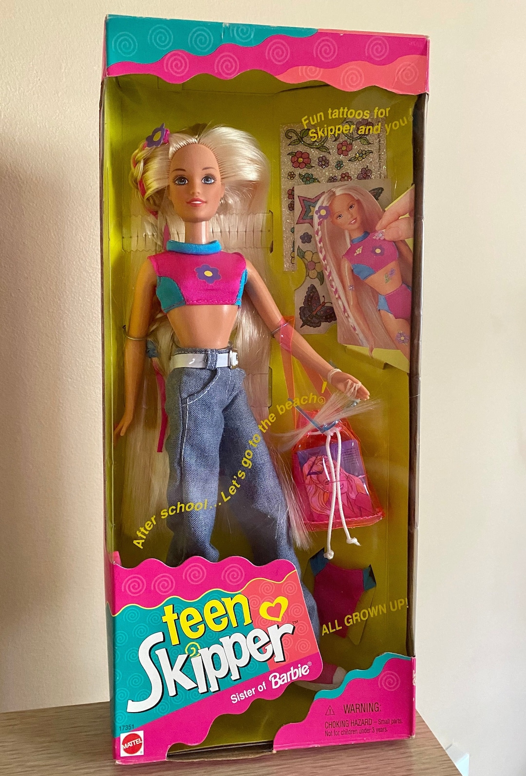 1996 Teen Skipper Mattel Sister of Barbie W/flower Tattoos NRFB - Etsy