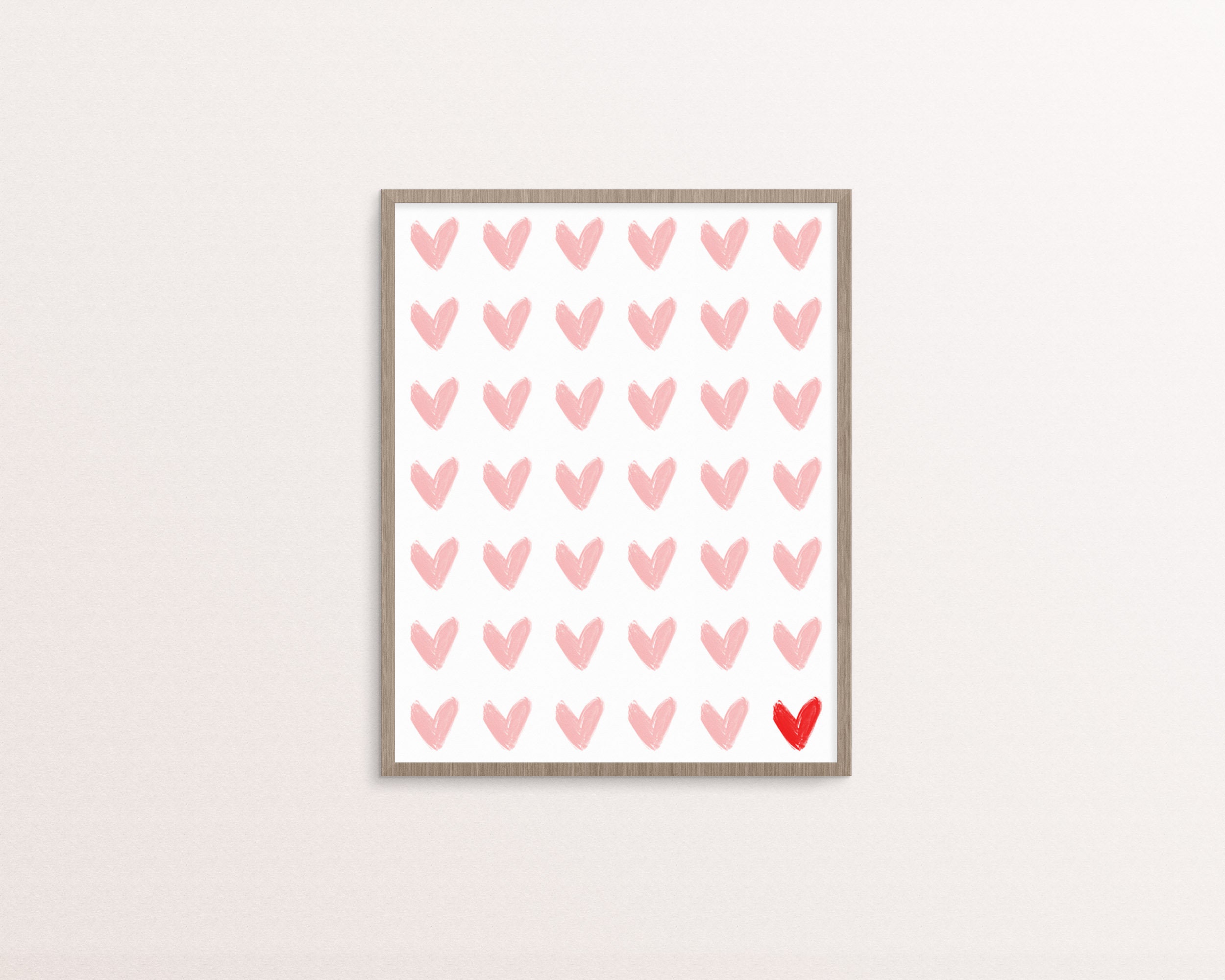 Pink and Red Hearts Printable | Valentine Decor Print | 8x10 Inches ...