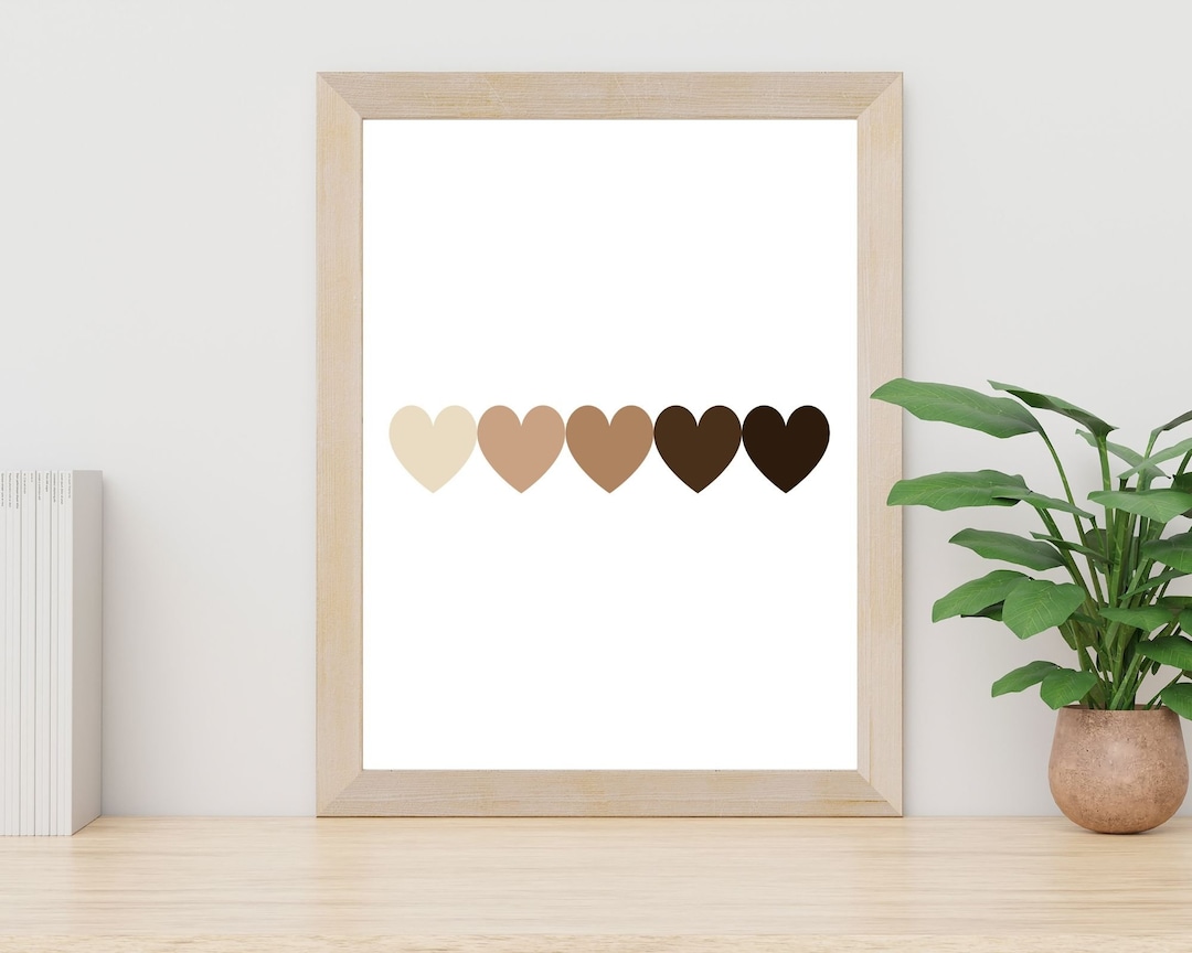 Neutral Hearts Digital Print | BLM Hearts Digital Art | Neutral ...