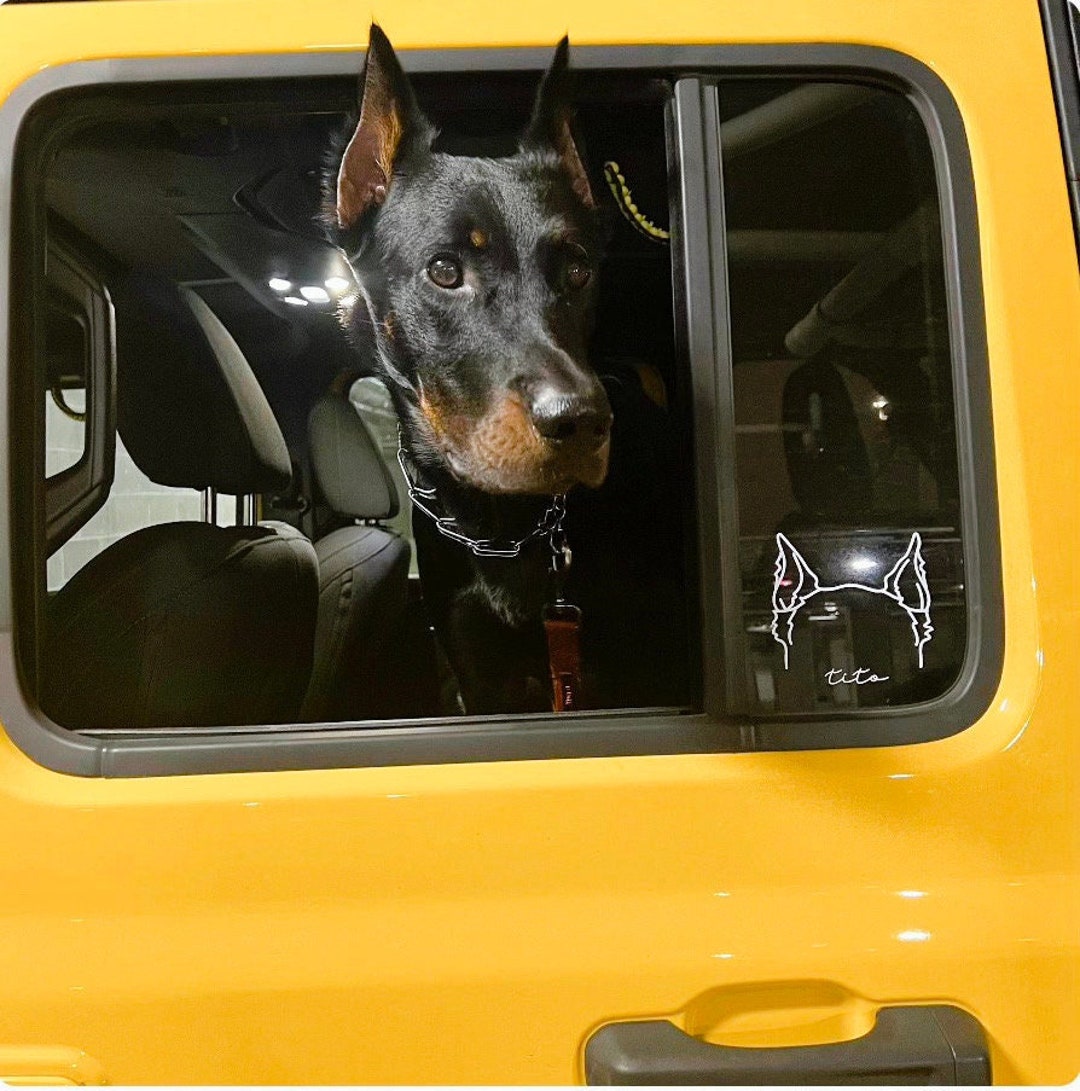 Dog Car Decal, Car Window Decals, Dog Car Decals, Dog Outline Decal ...