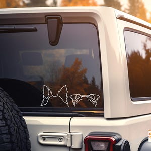 Custom Dog Ear Car Decal, Personalized Pet Outline Sticker With Name ...