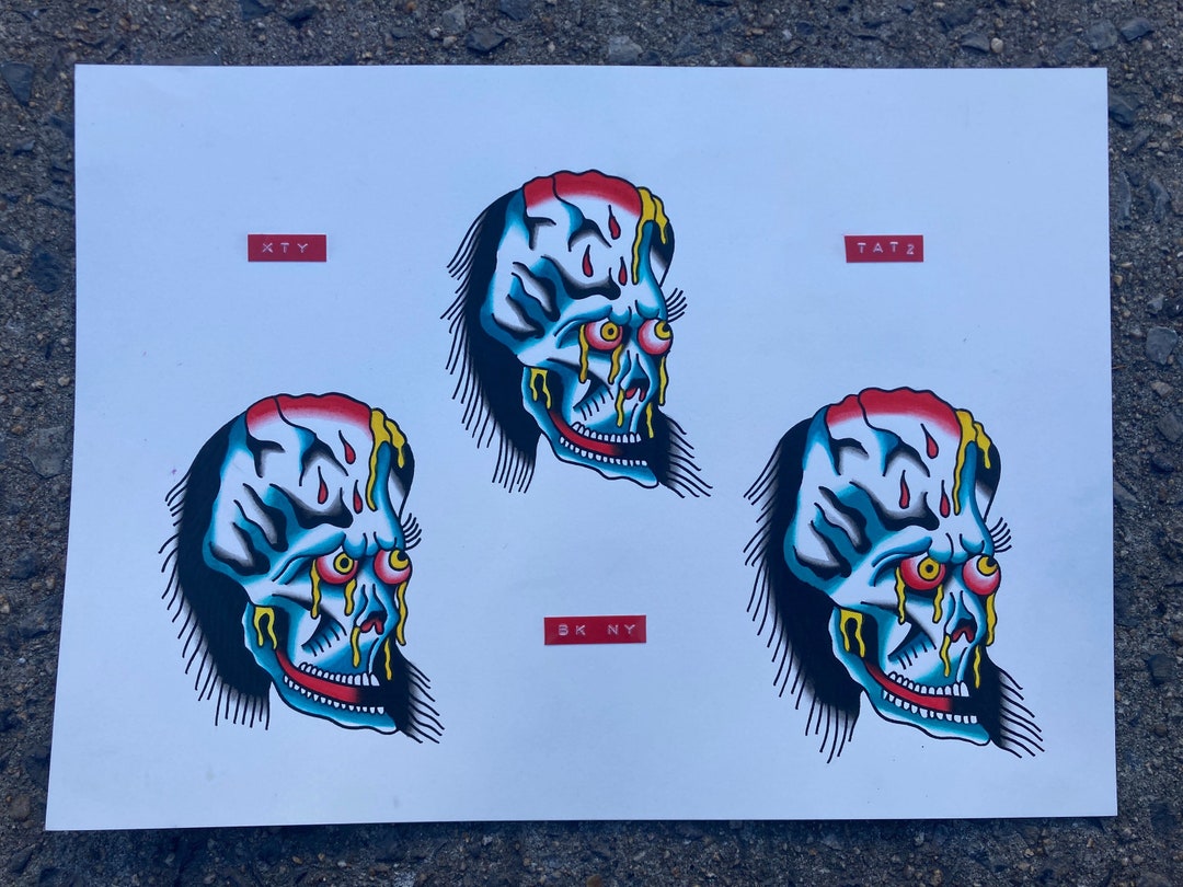 Hand Painted Traditional Tattoo Flash #3 - Etsy