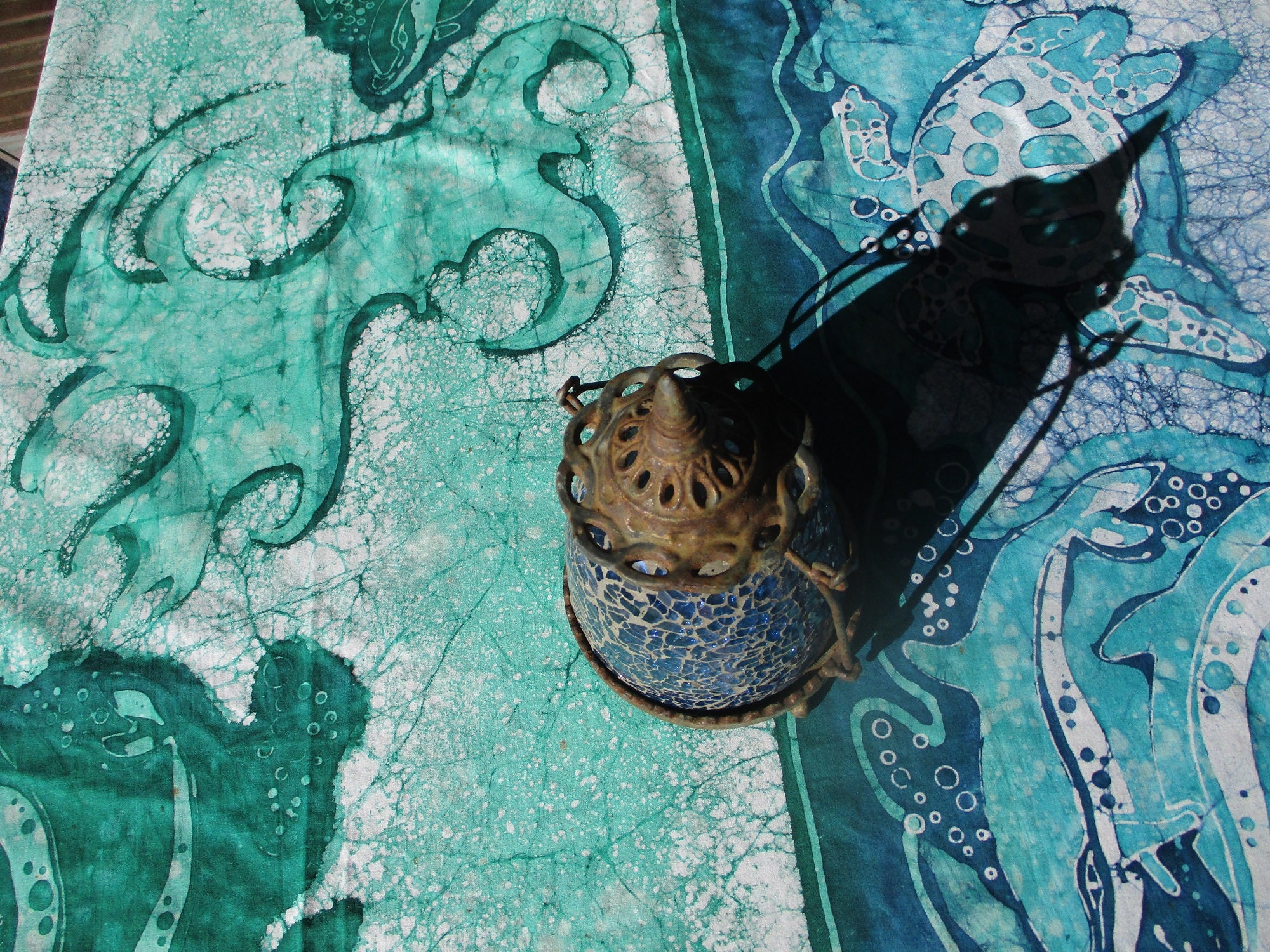 Batik Palm Beach Tablecloth With Turtles and Dolphins on 100 % Cotton ...