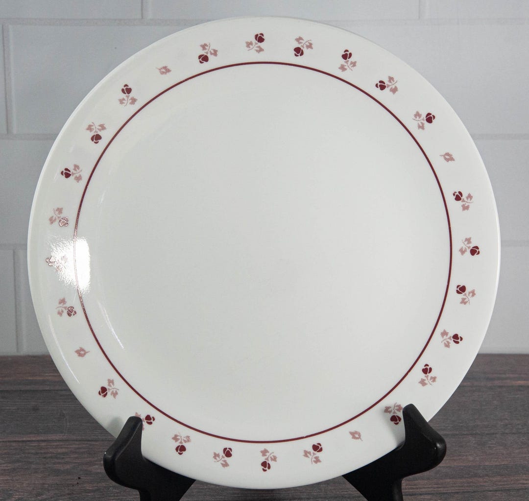 Two Vintage Corelle Ware Burgundy Rose Plates - Etsy