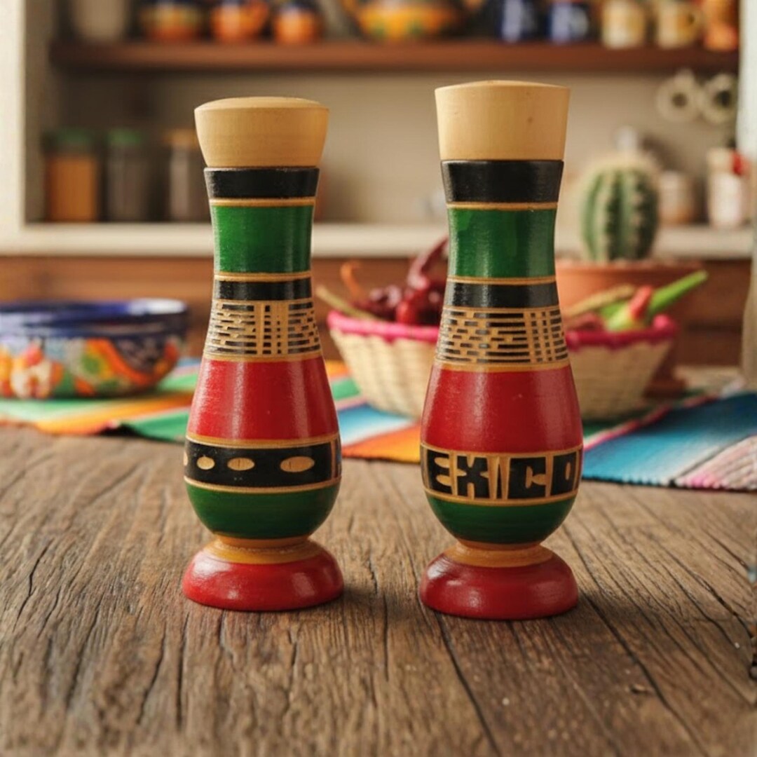 Vintage Hand Carved Folk Art Salt and Pepper Shakers,mexico - Etsy