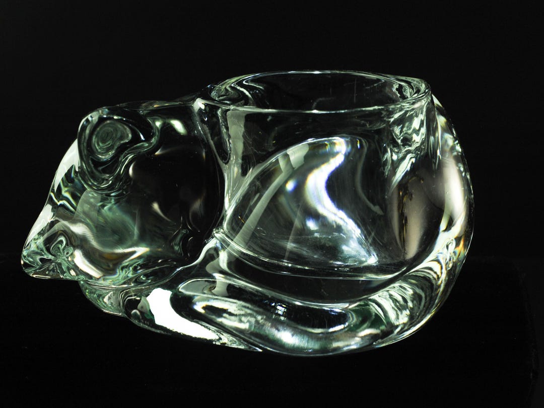 Vintage Indiana Glass Sleeping Cat Votive Candle Holder - Etsy