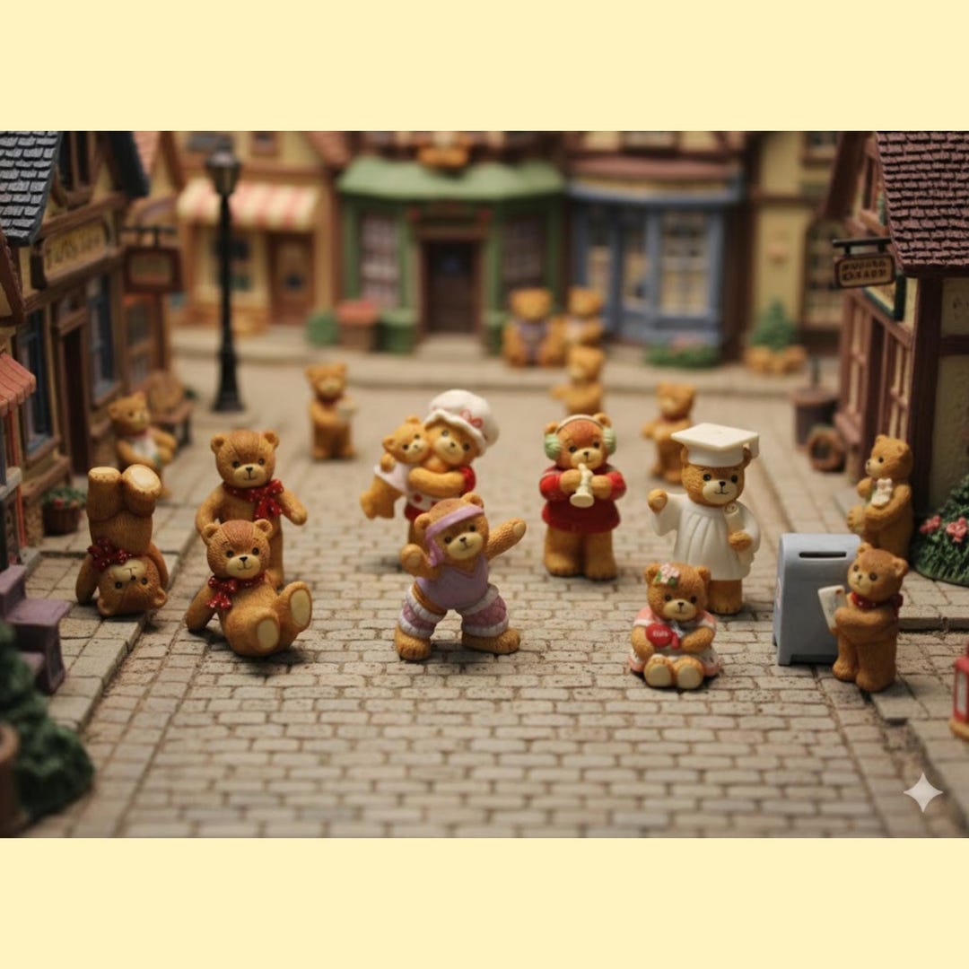 Nine Vintage Enesco Imports Lucy Riggs Bear Figurines SOLD INDIVIDUALLY ...