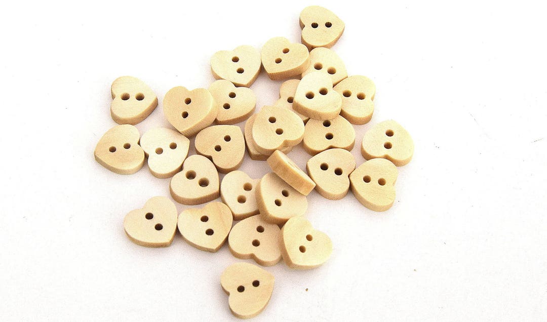 X100 Wooden Heart Buttons Couture Scrapbooking 13x15mm 2 Holes 63 - Etsy