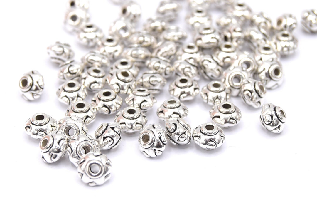 Antique Silver Metal Beads, Roundel, Ø5.5mm - Pack of 20/40 Units - Etsy