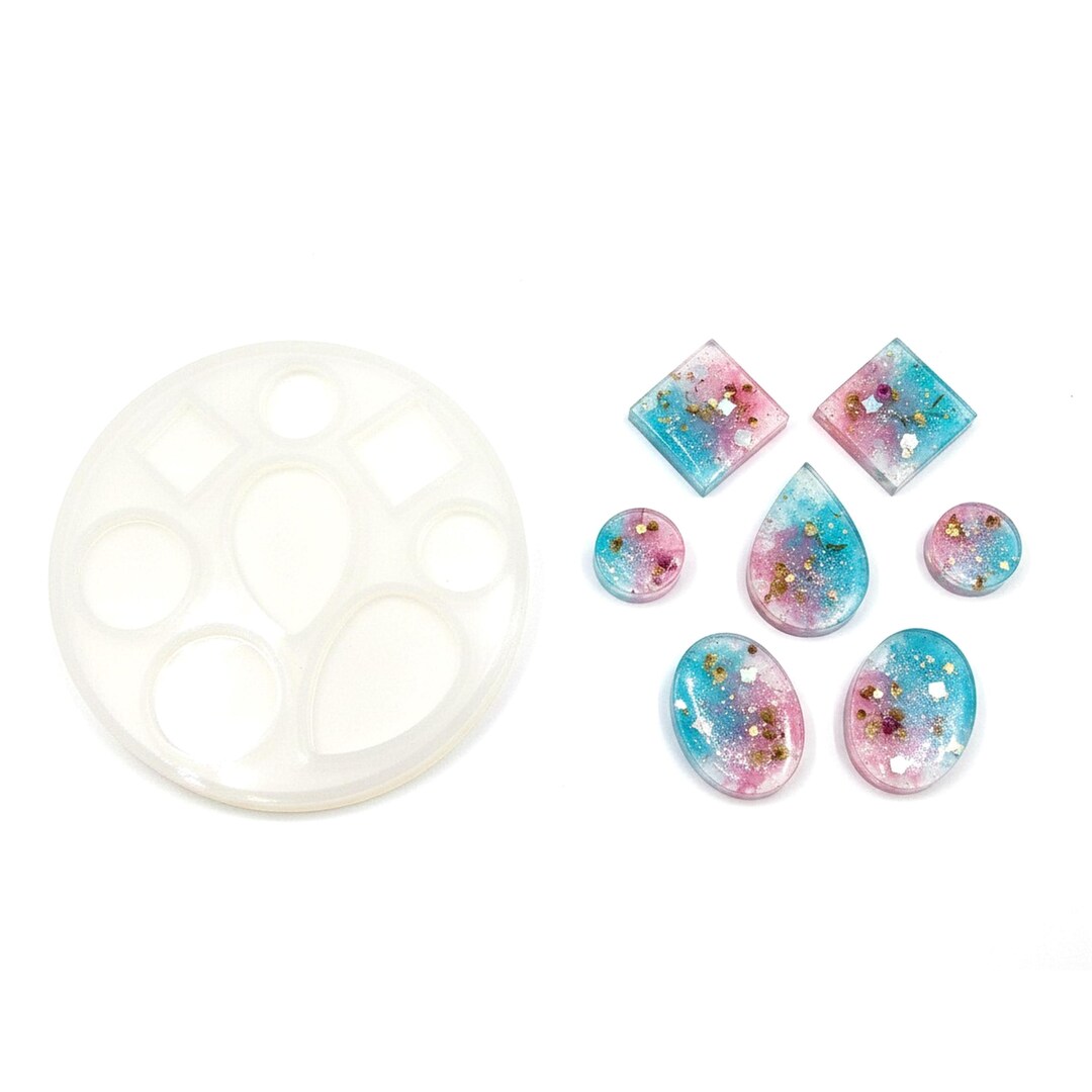 1 Silicone Mold With 8 Geometric Shapes: Round, Teardrop, Diamond ...