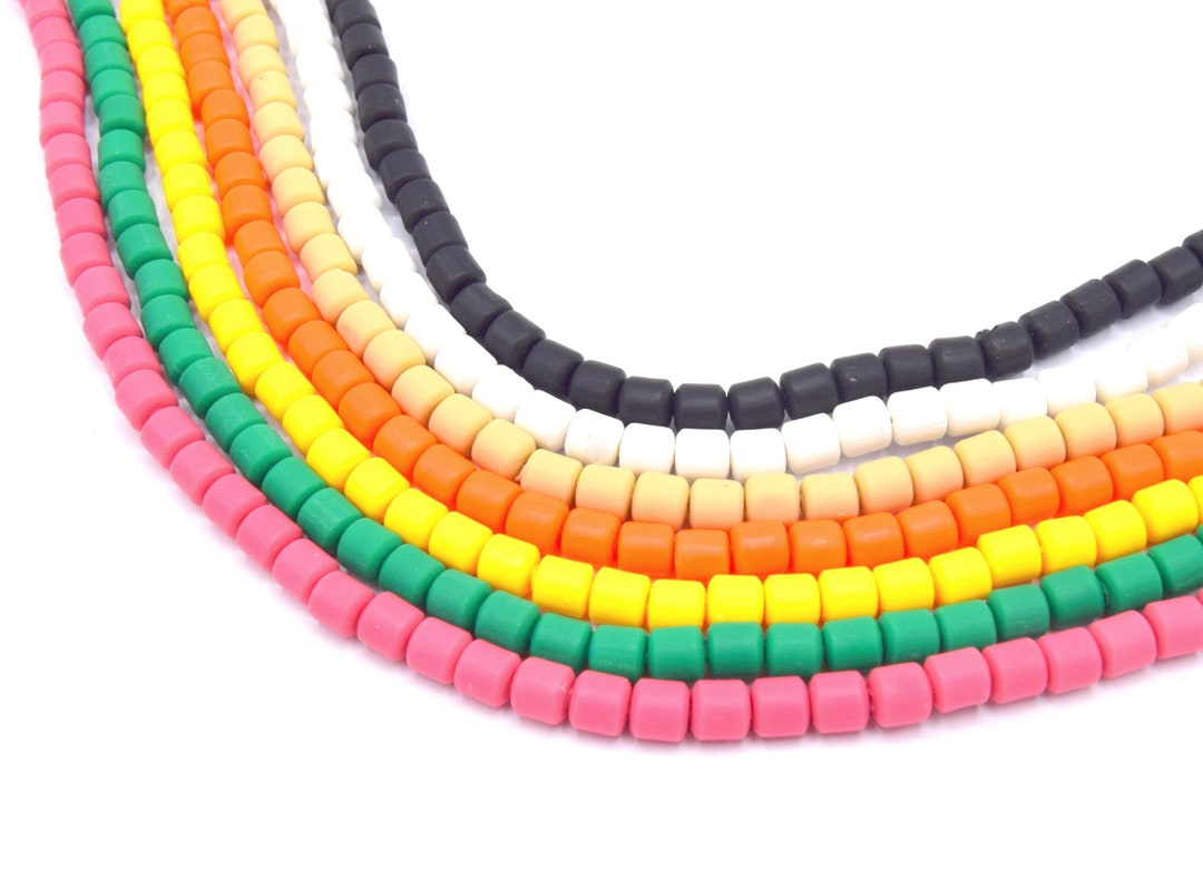 1 String of 6mm Polymer Column Beads 8 Colors Optional - Etsy