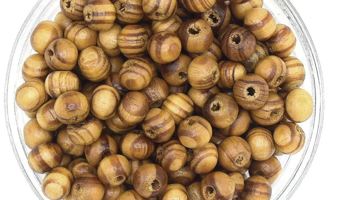 Round Brown Pine Wood Beads Ø10mm/8mm/6mm in Packs of 100/200 Beads - Etsy