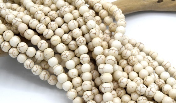 Round Ivory-colored Turquoise Stone Beads 8 Mm per Set of - Etsy