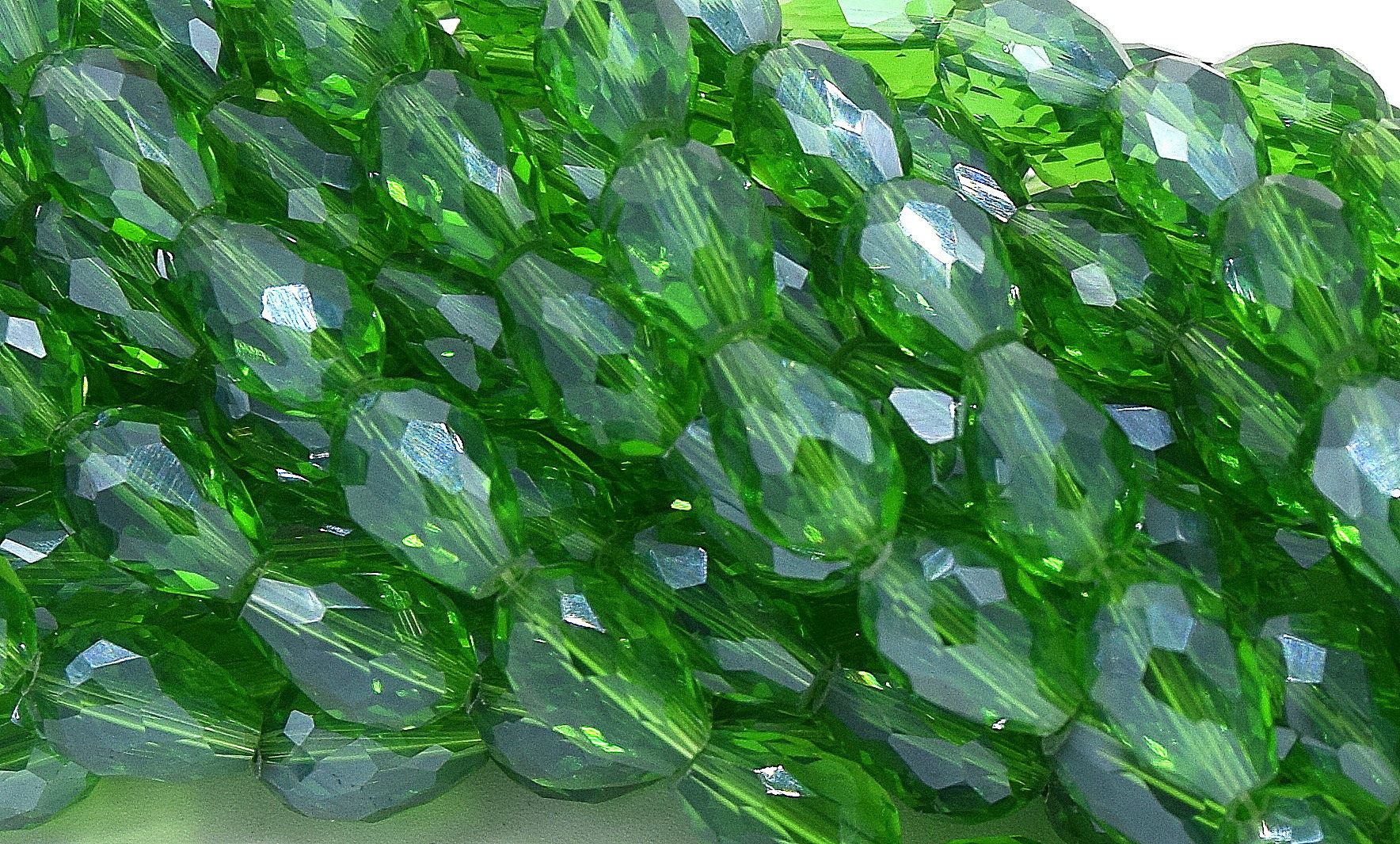 Faceted AB Green Glass Drop Beads - Pearls Drop Faceted AB Green Glass ...