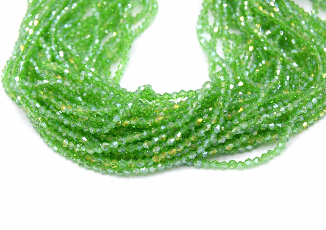 1 String of Green Top Beads 3mm - Etsy