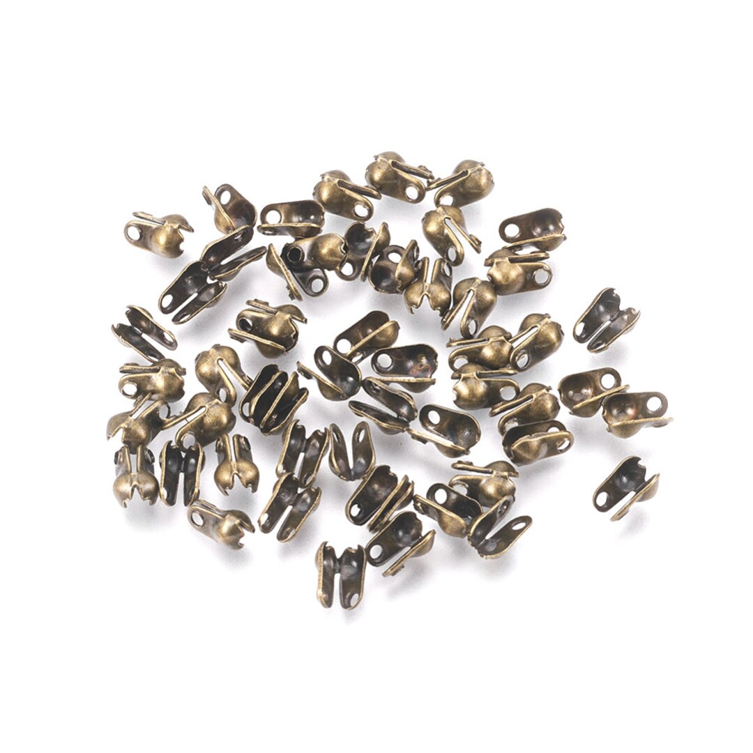 End Caps to Fold Over Bronze Knot Cover 6x3.5mm 150 Units - Etsy