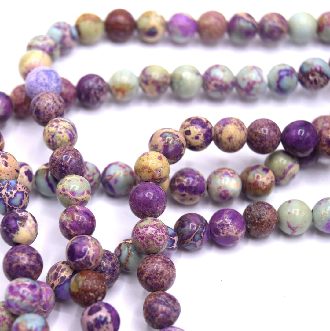Blue-violet Imperial Jasper Beads Ø6mm/8mm - Pack of 20 Beads - Etsy