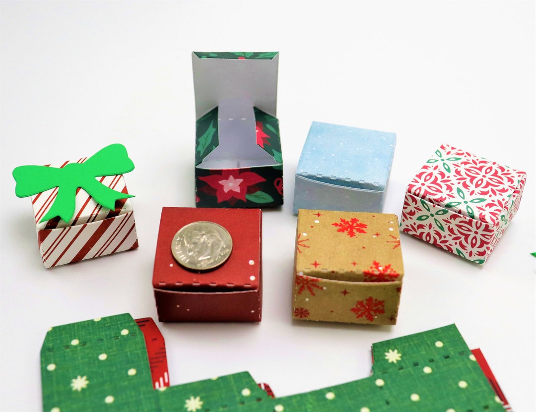 Mini Christmas Gift Boxes 1.25 X .75 Inch Gift Wrapping - Etsy