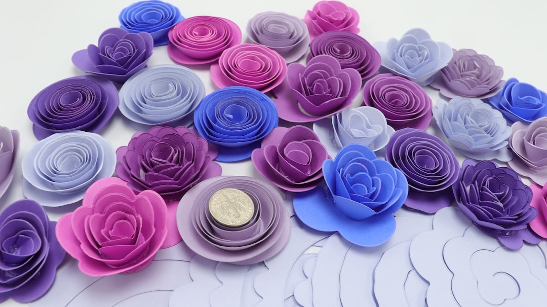 Purple Paper Flower Spirals: DIY Craft Kit, 1-2" Flowers - Etsy